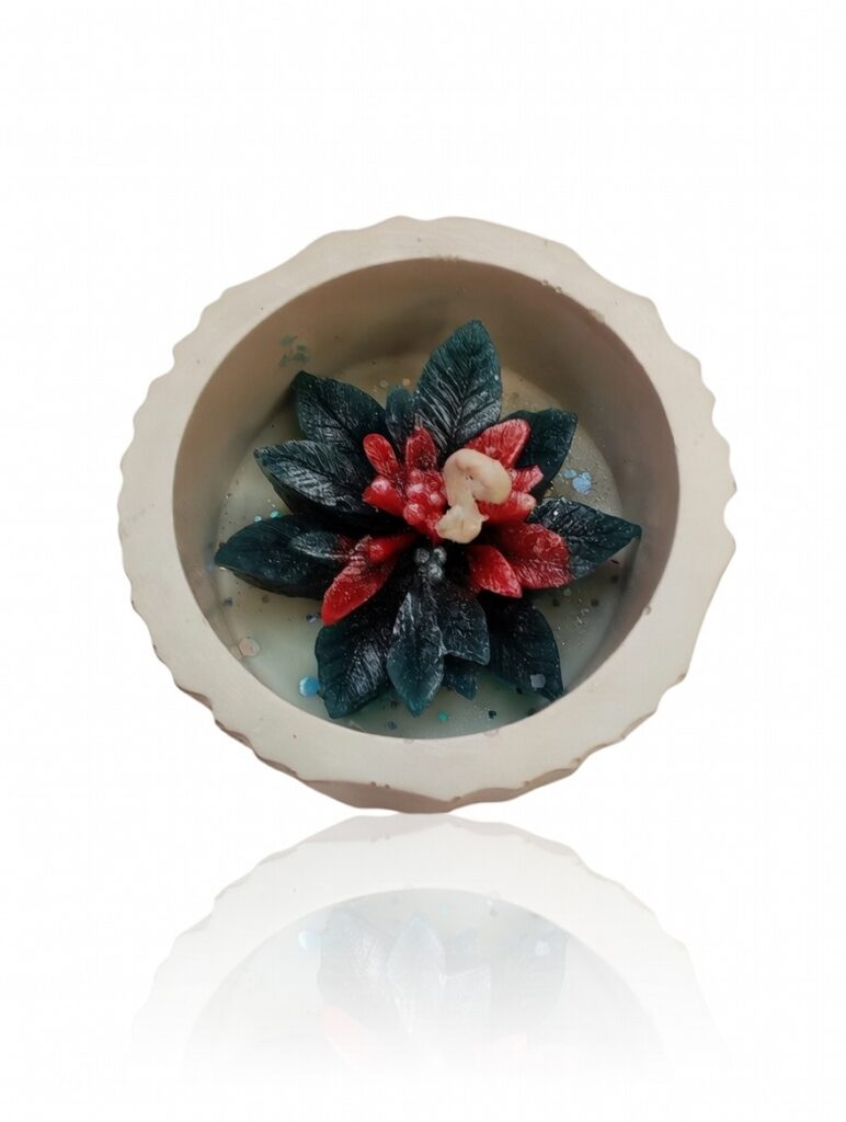 Christmas candle with motif in ceramics – Vionelle.eu